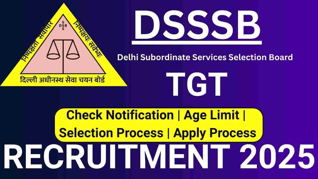 DSSSB TGT Recruitment 2025 Notification Out For 5346 Post